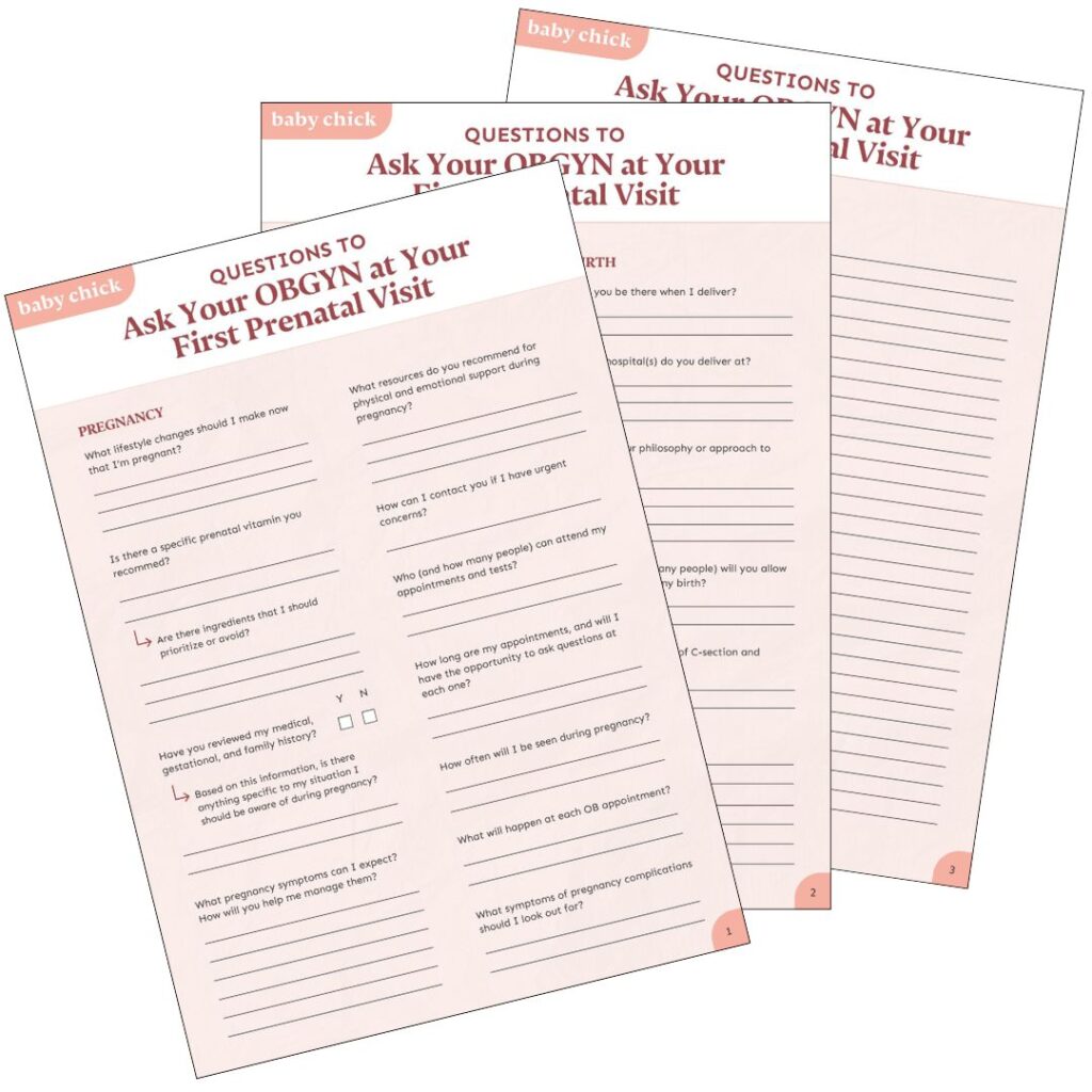 21 Questions To Ask Your OBGYN at Your First Prenatal Visit - Baby Chick