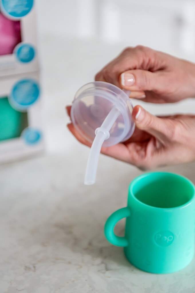 PopYum Silicone Training Cups With Lid and Straw - Baby Chick