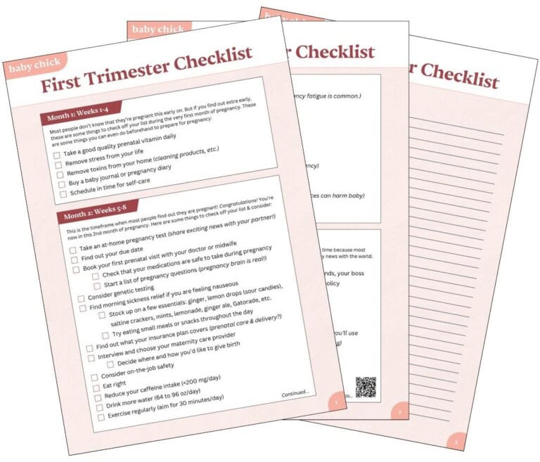 First Trimester Checklist: What To Do in Weeks 1–12 - Baby Chick