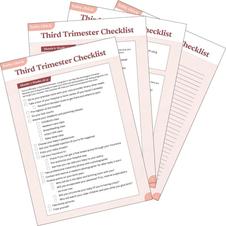 Third Trimester Checklist: Week-by-Week Pregnancy To-Do List - Baby Chick